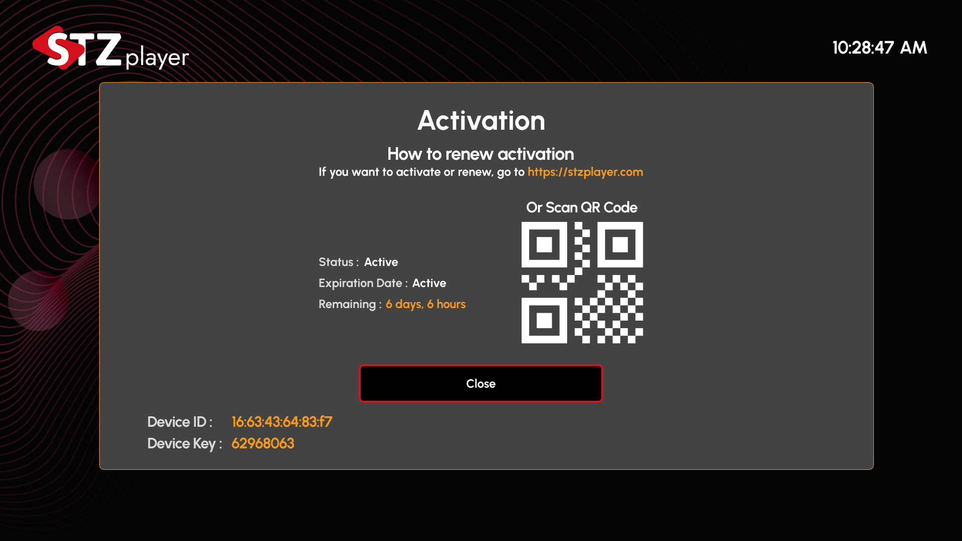 Device Information - STZ Player Documentation