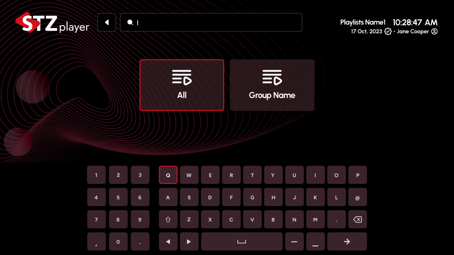 Search Feature – STZ Player Documentation